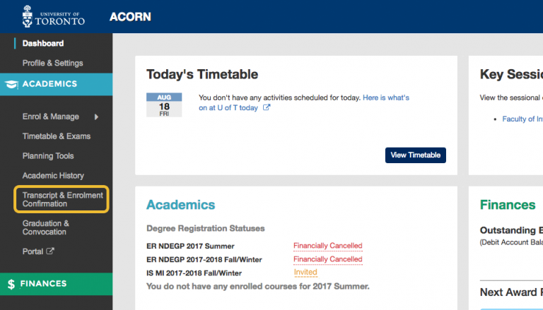 Generate a Confirmation of Enrolment letter on ACORN | ACORN Help