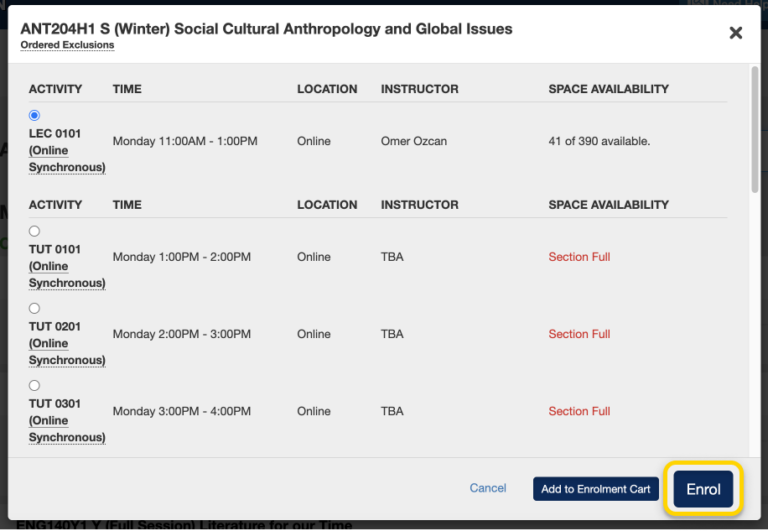 Course Enrolment | FAQ Categories | ACORN Help