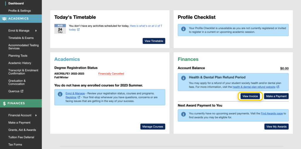 Check my Invoice | ACORN Help
