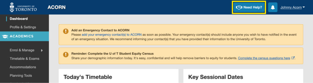 Acorn Help